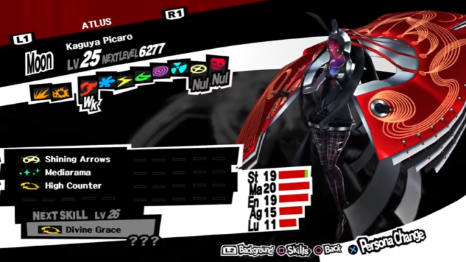 Persona 5 / Persona 5 Royal - Kaguya Picaro Persona Stats and Skills ...