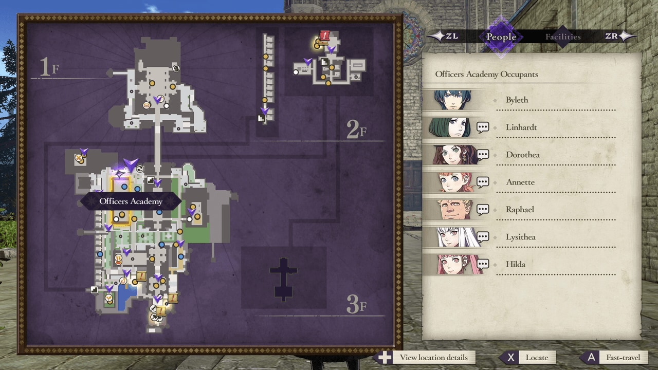 Fire Emblem: Three Houses - Garreg Mach Monastery Map and Facility List ...