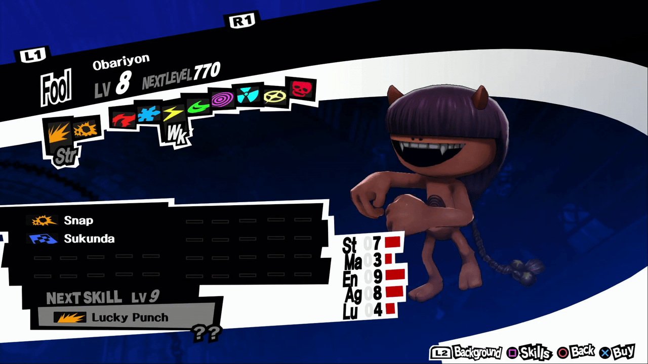 Persona 5 / Persona 5 Royal - Obariyon Persona Stats and Skills List ...