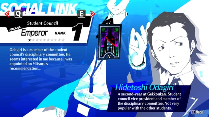 Persona 3 Reload - Hidetoshi Odagiri, the Emperor Social Link Guide (Skills and Dialogue Choices ...