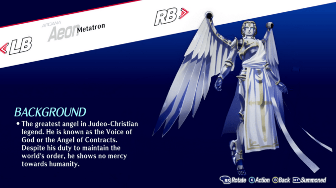 Persona 3 Reload: Episode Aigis - Metatron Persona Guide: Stats and ...