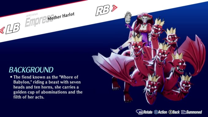 Persona 3 Reload: Episode Aigis - Mother Harlot Persona Guide: Stats ...