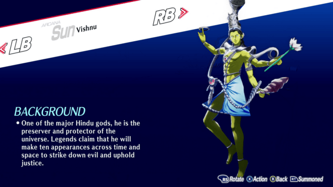 Persona 3 Reload: Episode Aigis - Vishnu Persona Guide: Stats and ...